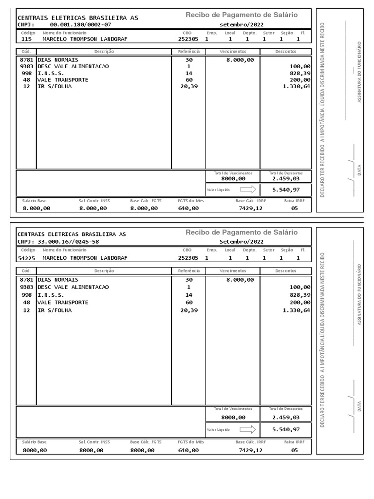 Formulario de Contra Cheque Gratis 1 | PDF | Pagamentos | Dinheiro
