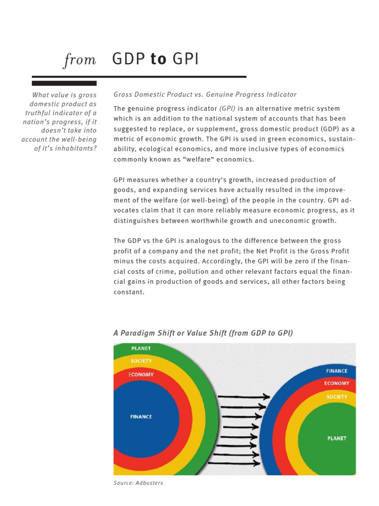 GDP Vs GPI | PDF | Gross Domestic Product | Economics