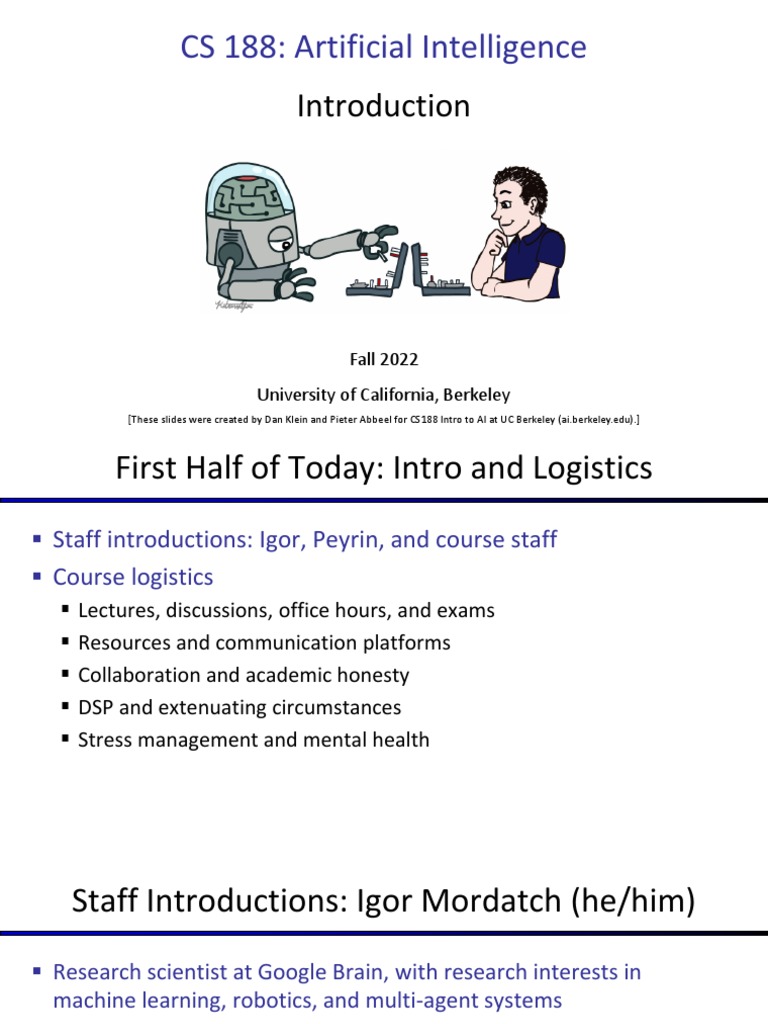 cs188 Fa22 Lec00 | PDF | Artificial Intelligence | Intelligence (AI) & Semantics