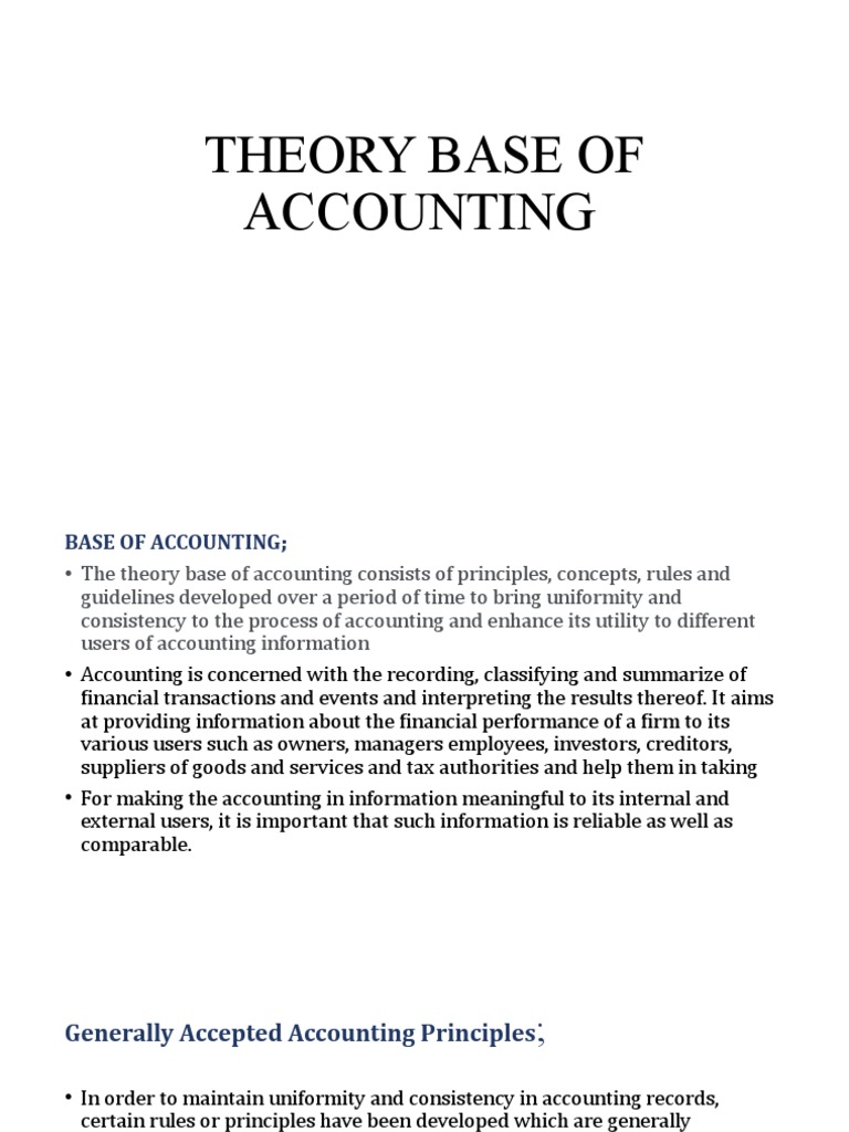 Theory Base of Accounting | PDF | Accounting | Debits And Credits