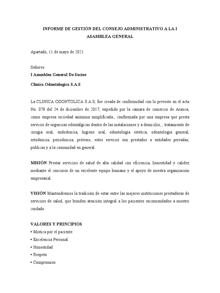 Modelos Informe de Gestion | PDF | Crecimiento económico | Calidad ...