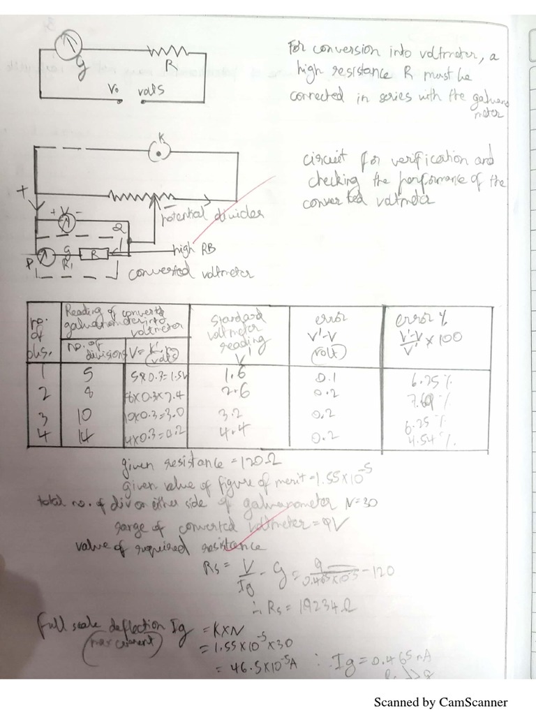 Conversion of Galvanometer To Voltmeter | PDF