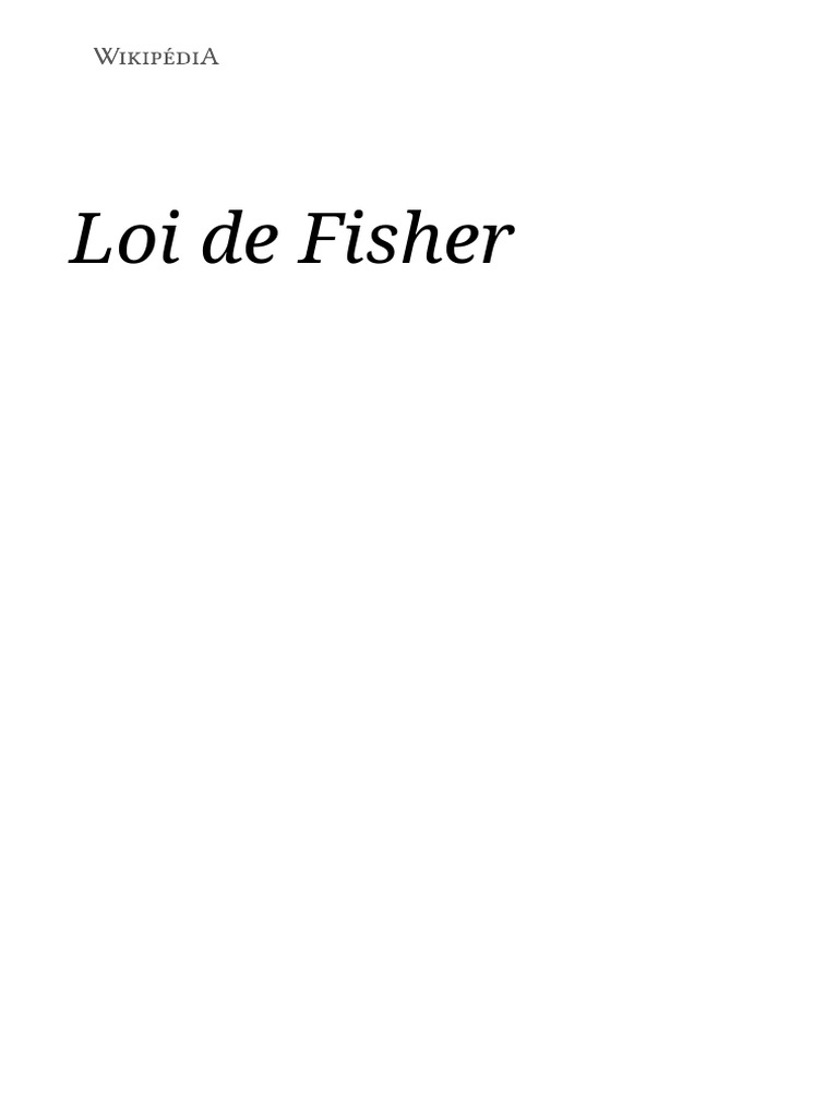 Loi de Fisher | PDF | Théorie statistique | Théorie des probabilités