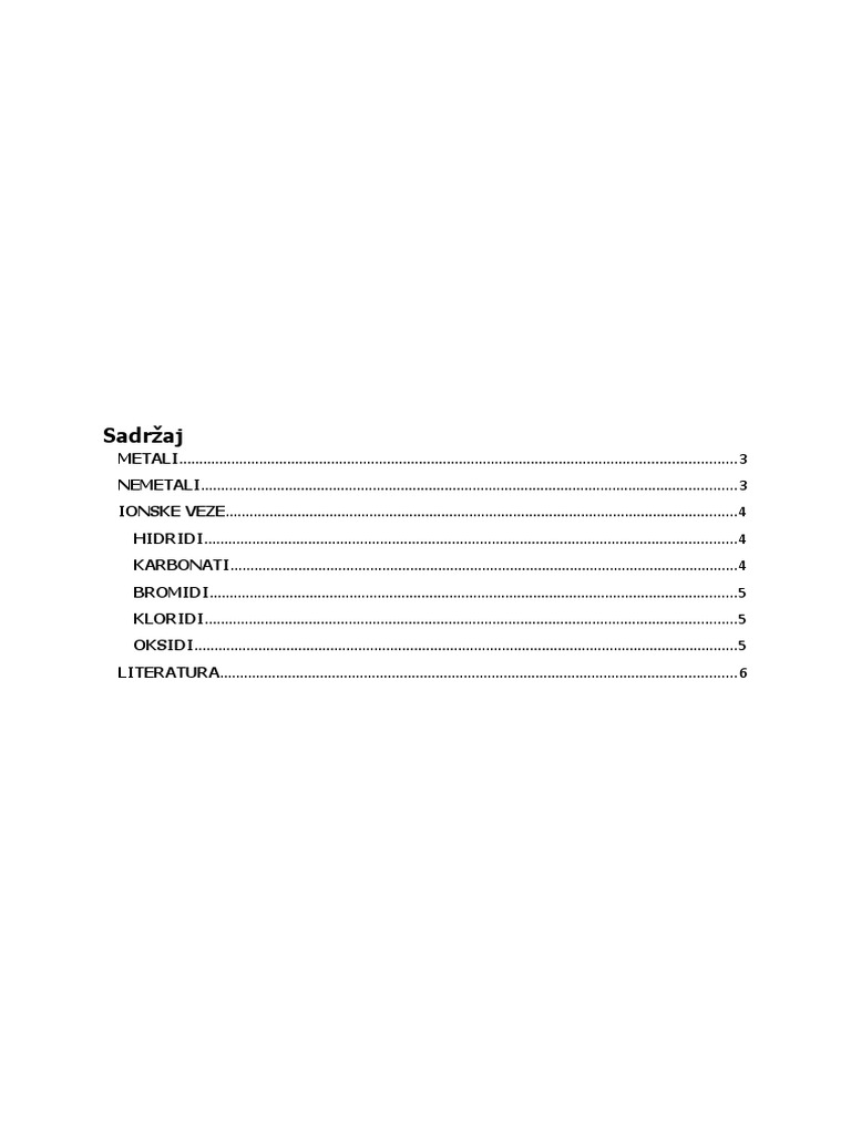Spojevi Metala I Nemetala | PDF