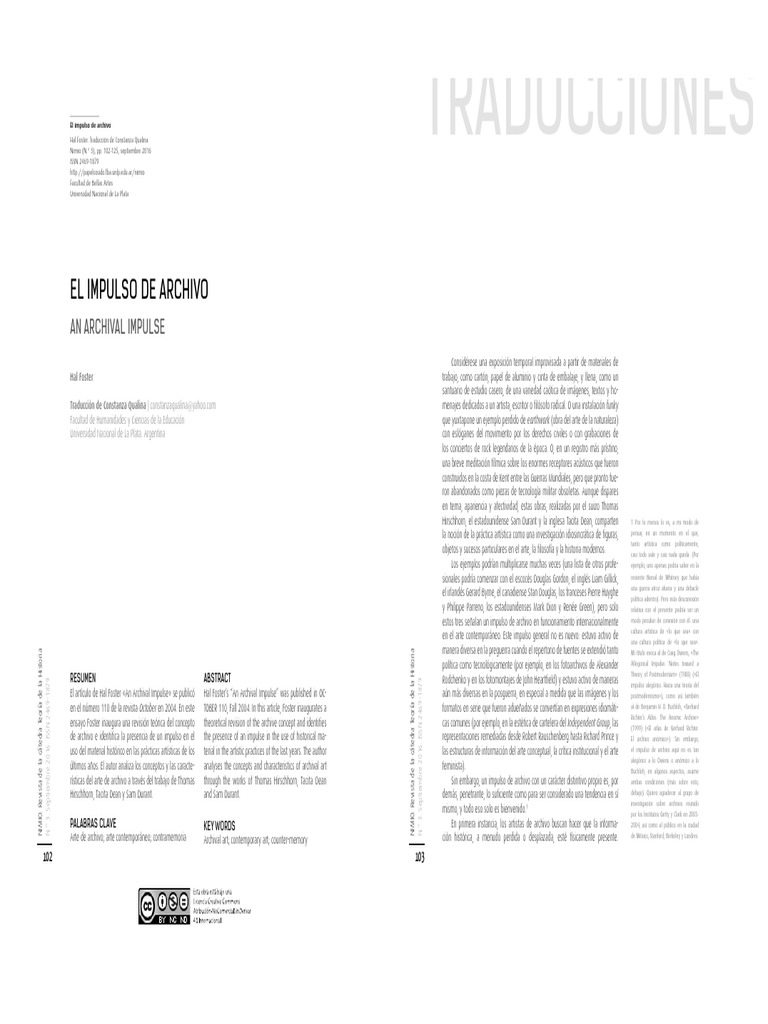 1.foster El Impulso de Archivo NIMIO | PDF | Estética | Las artes