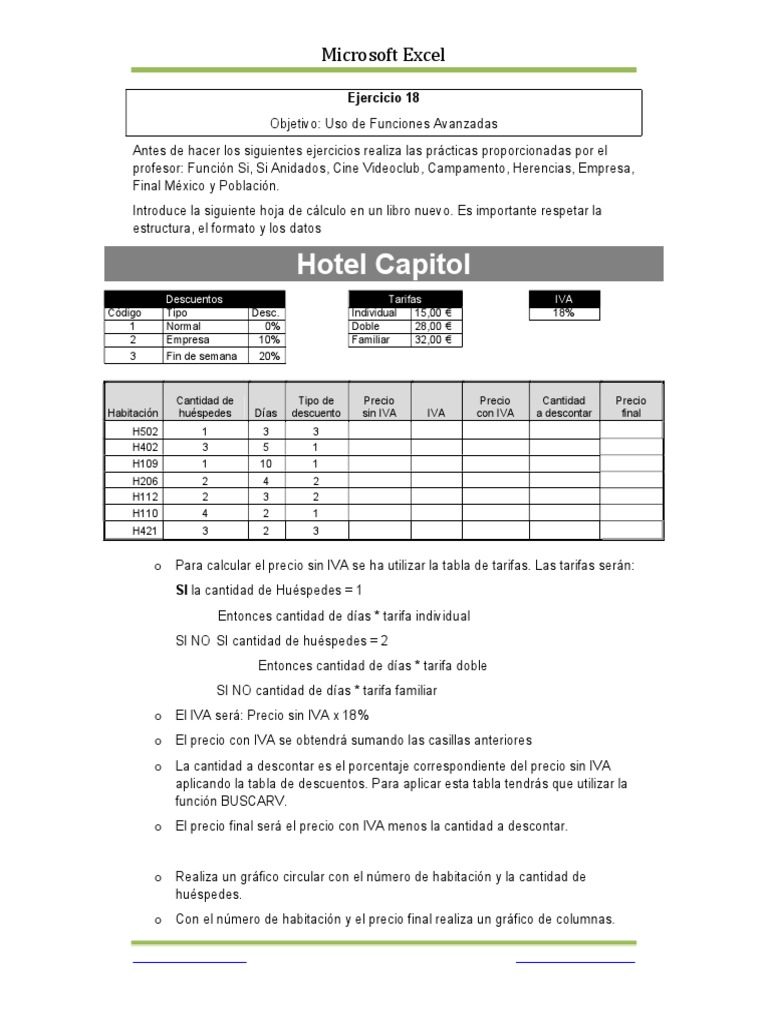 Ejercicios | PDF | Microsoft Excel | Informática