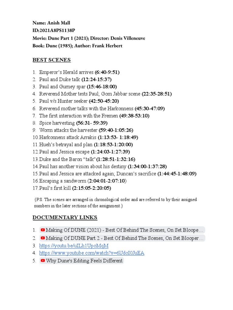 Dune Part 1 Analysis and Review | PDF | Dune (Franchise) | Dune (Novel)