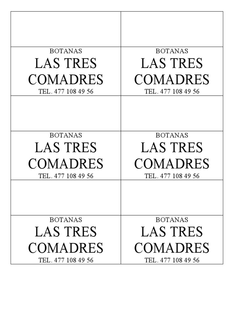 Botanas Las Tres Comadres | PDF