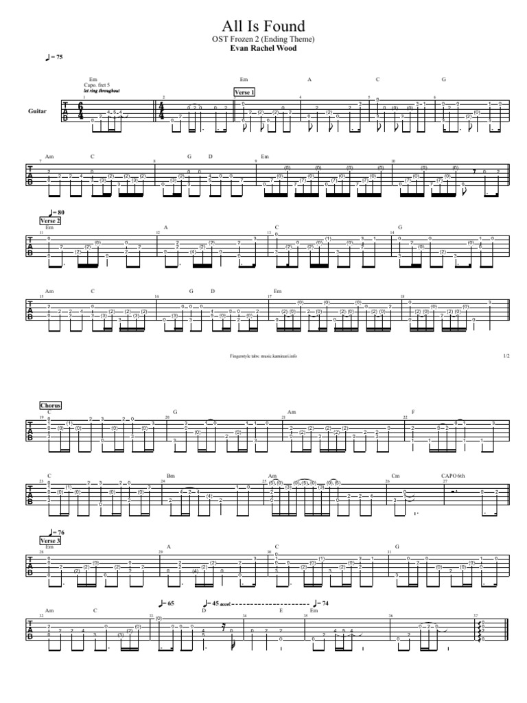 Frozen 2 - All Is Found | Download Free PDF | Chordophones | European ...