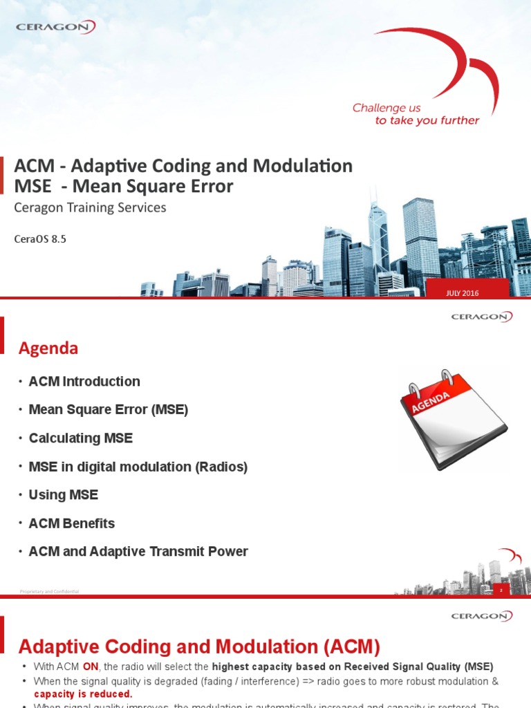 Acm Adaptive Coding And Modulation Training Pdf Mean Squared Error Errors And Residuals