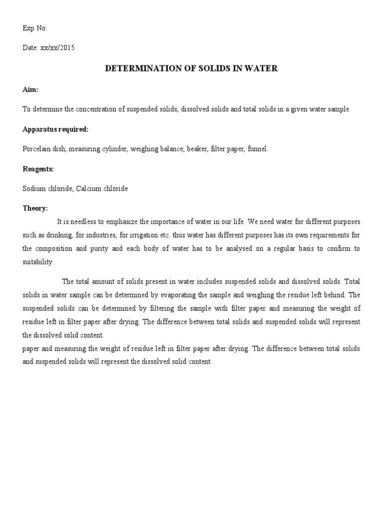 Measuring Solids and Hardness in Water | PDF | Titration | Chemistry