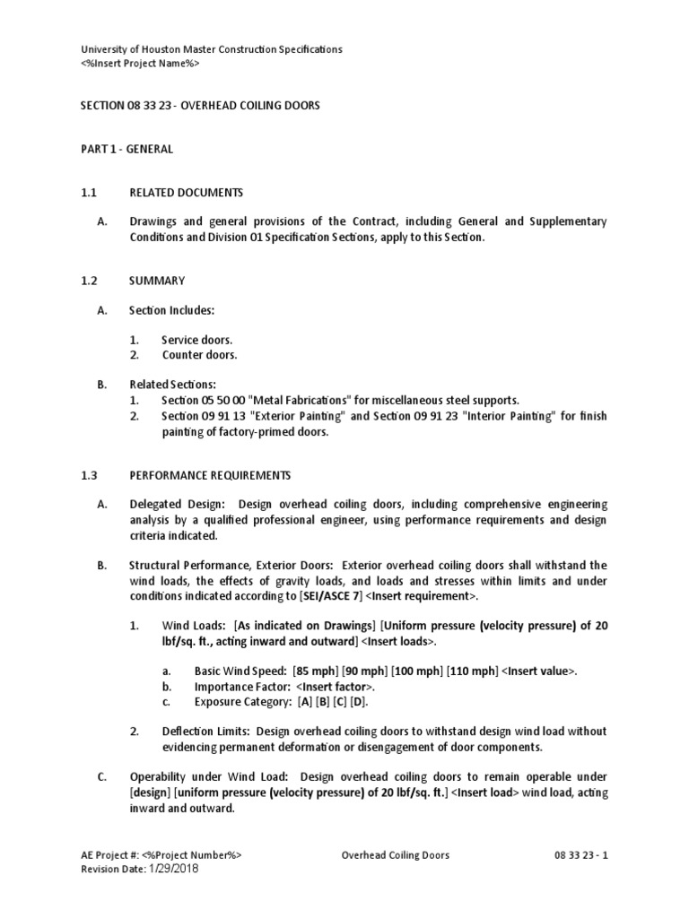 08 33 23 Overhead Coiling Doors | Download Free PDF | Door | Galvanization