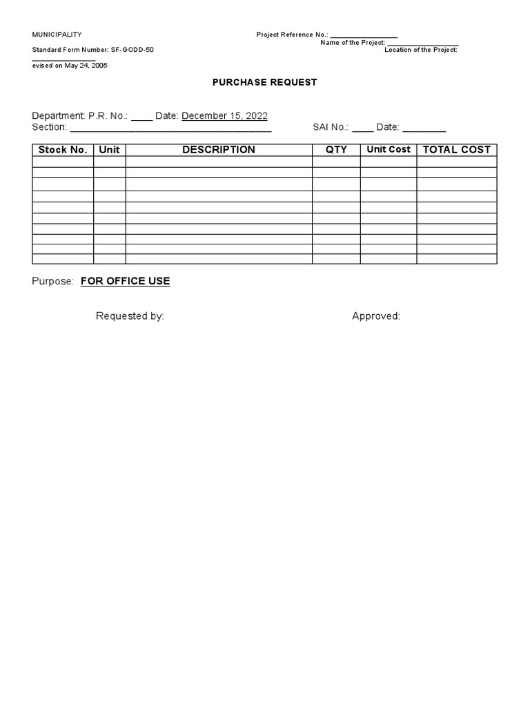 Purchase Request | PDF