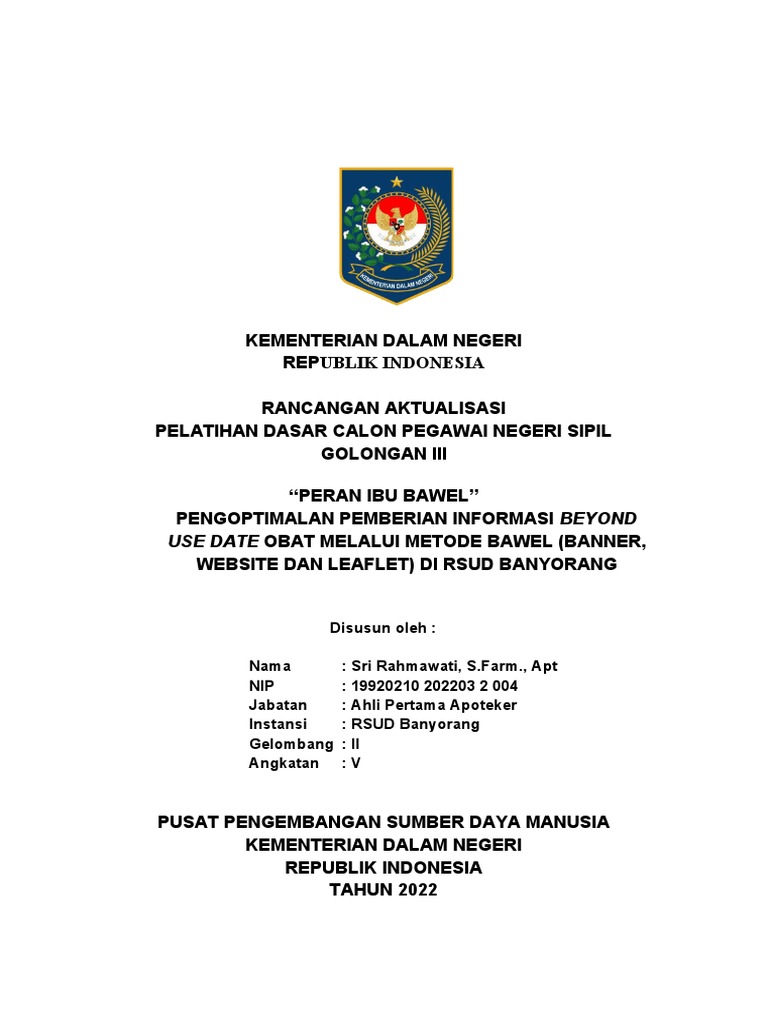 Rancangan Aktualisasi Beyond Use Date Obat | PDF