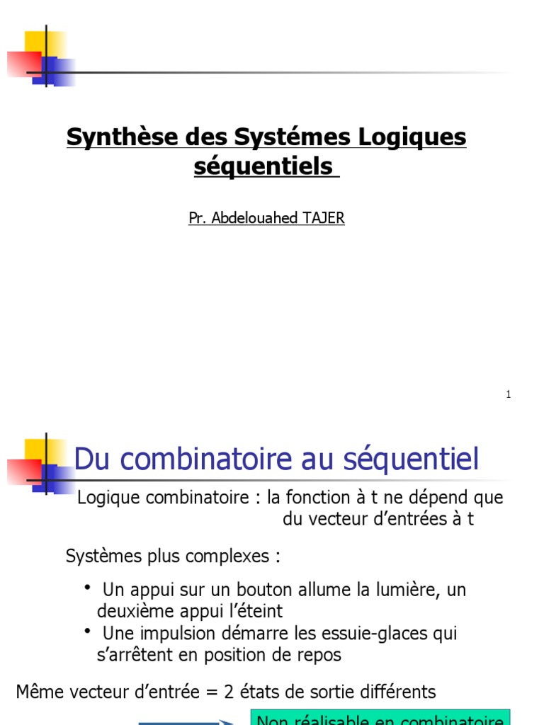 Systèmes Logiques Séquentiels : Concepts et Méthodes | PDF | Mathématiques