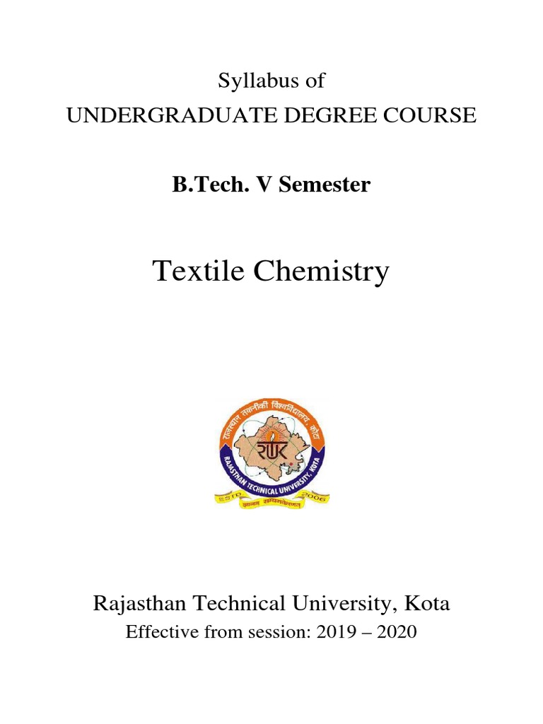 Textile Chemistry: Syllabus of Undergraduate Degree Course | PDF ...