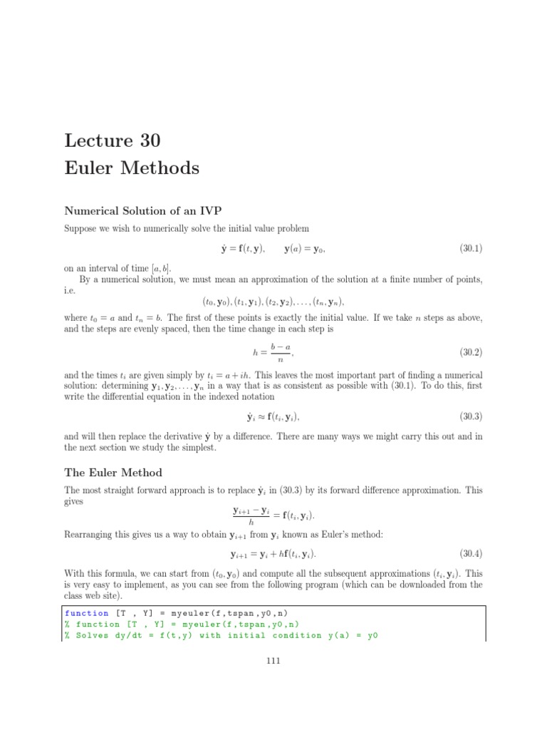 Euler and RK | Download Free PDF | Mathematical Analysis | Computational Science