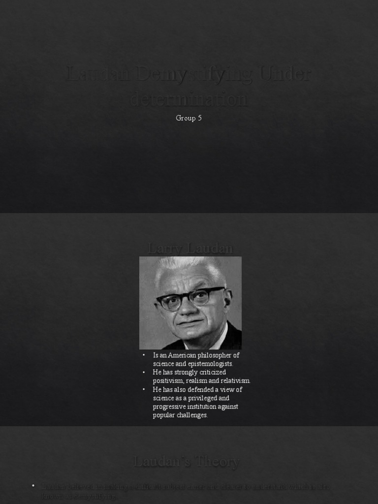 Laudan Demystifying Under Determination | PDF