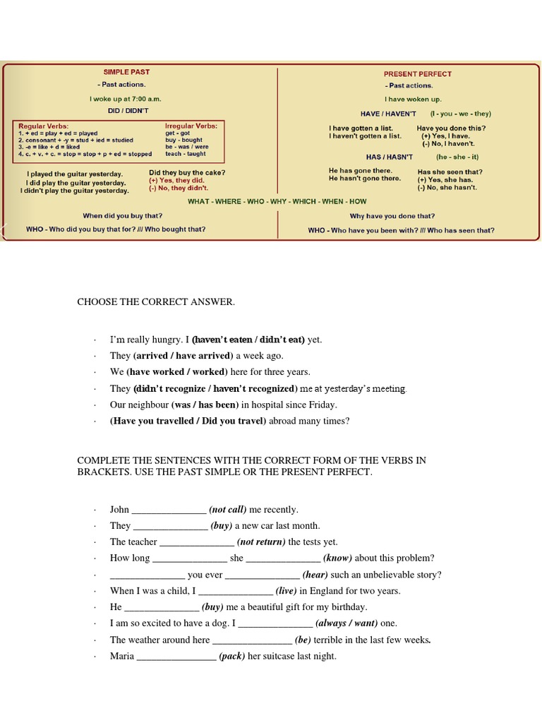 Choose the Correct Verb Forms | PDF