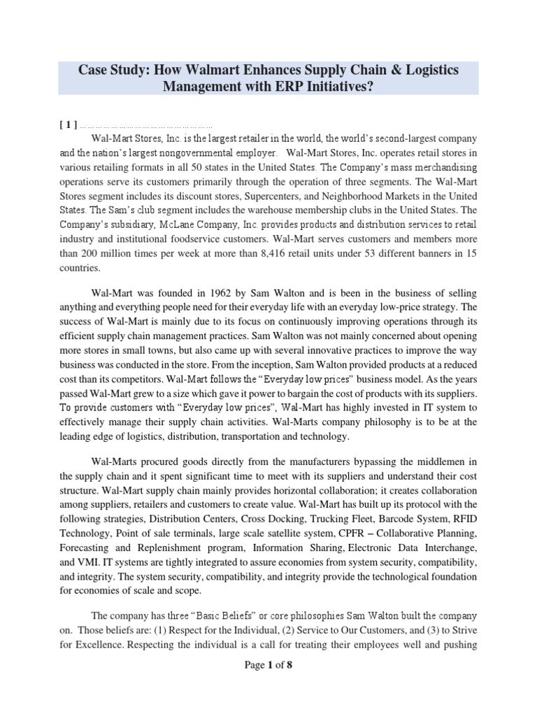 Case Study - How Walmart Enhances Supply Chain Logistics Management ...