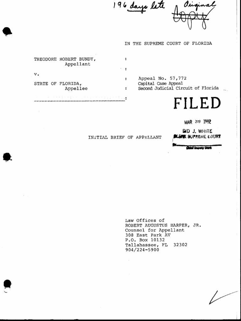 Ted Bundy v. California - 57772 Initial Brief of Appelant | PDF | Right ...