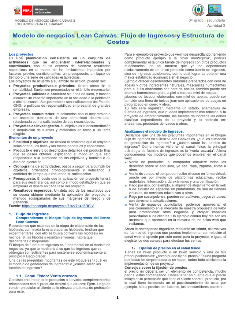 EPT 3 Lean Canvas III | PDF | Presupuesto | Costo