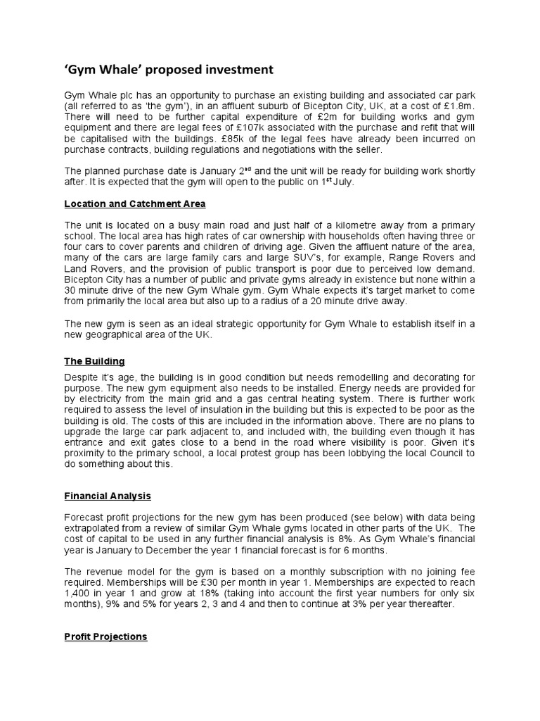 Gym Whale Mock Assessment | PDF | Depreciation | Car