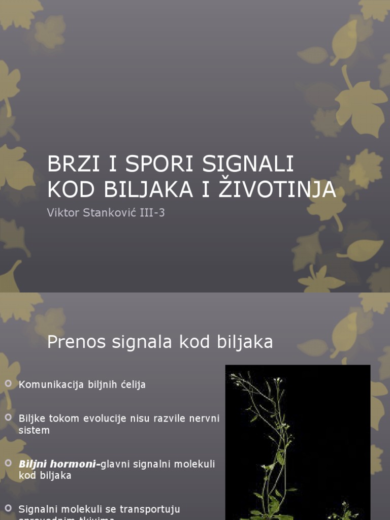 Brzi I Spori Signali Kod Biljaka I Životinja | PDF