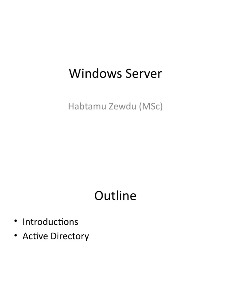 Windows Server | PDF | Server (Computing) | Operating System