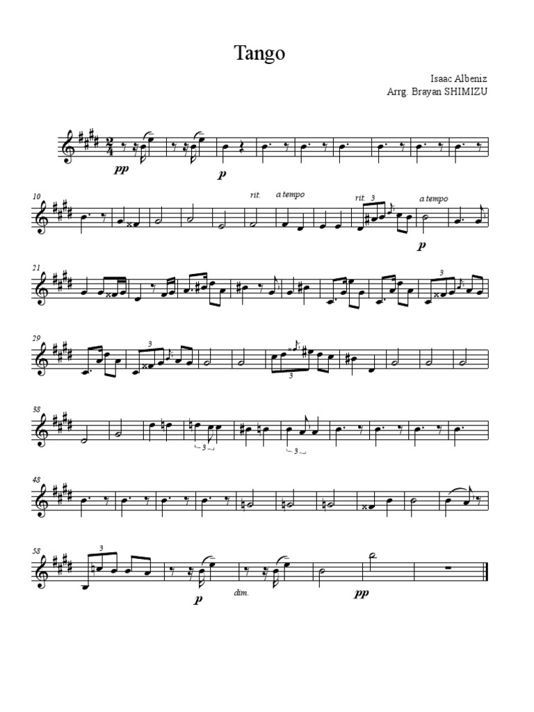 Tango Albeniz Tenor | PDF
