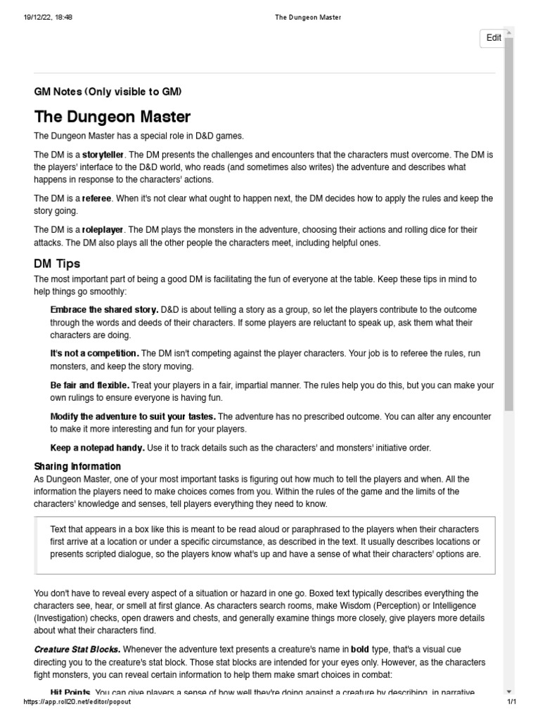 The Dungeon Master: DM Tips | PDF | Dungeons & Dragons | Gaming