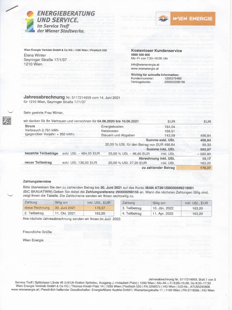Strom Rechnung | PDF