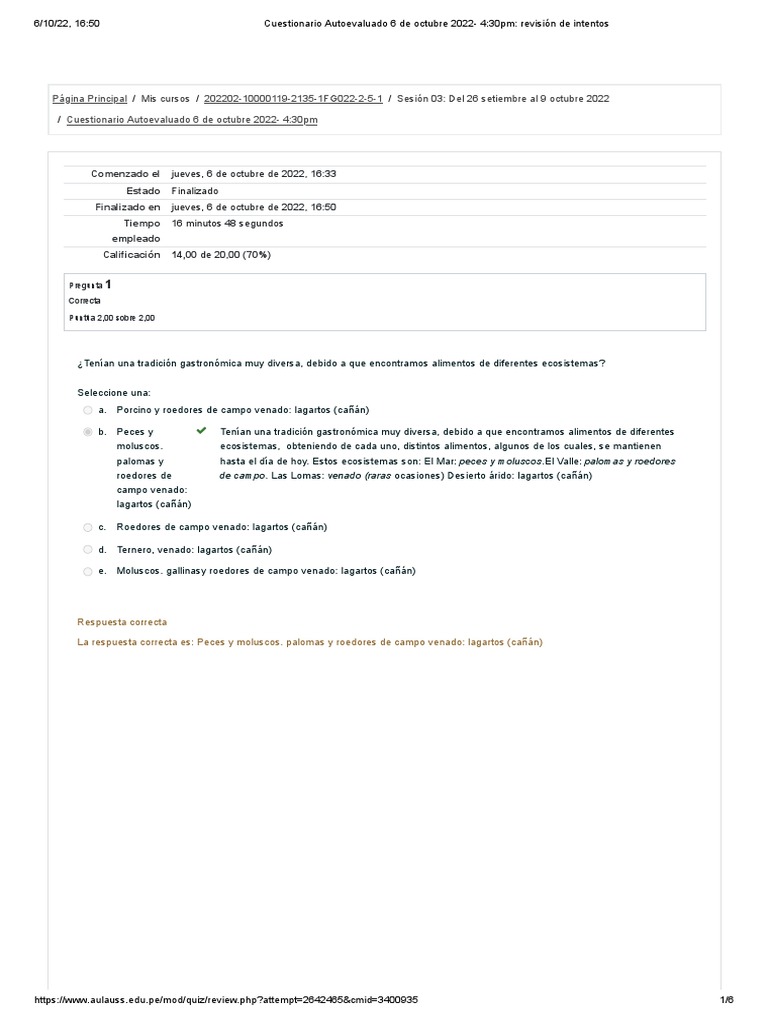 Cuestionario Autoevaluado 6 de Octubre 2022-4-30pm - Revisión de ...