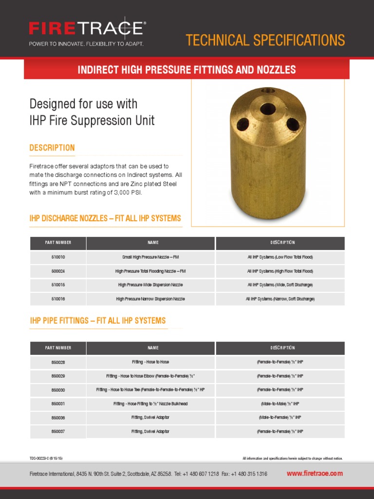 IHP Hose Fittings & Nozzles - TDS-00223 | PDF