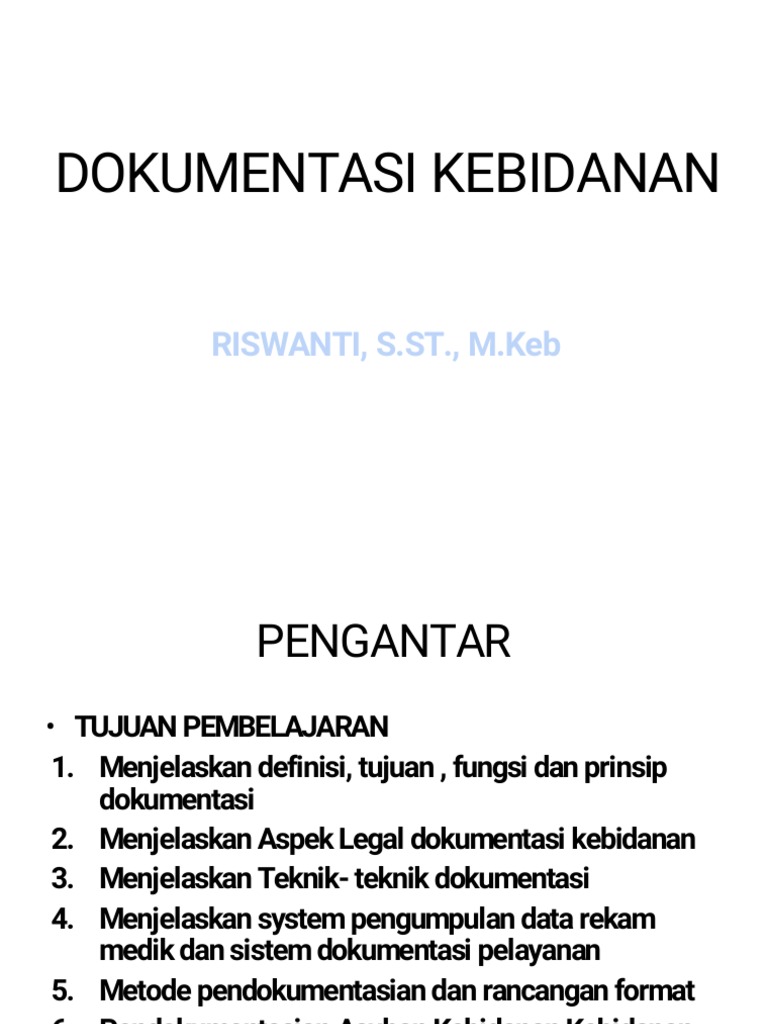 Dokumentasi Kebidanan | PDF | Karier & Perkembangan | Kesehatan Holistik