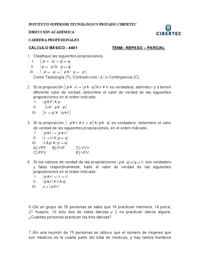 Repaso Parcial | PDF | Proposición | Sintaxis (Lógica)