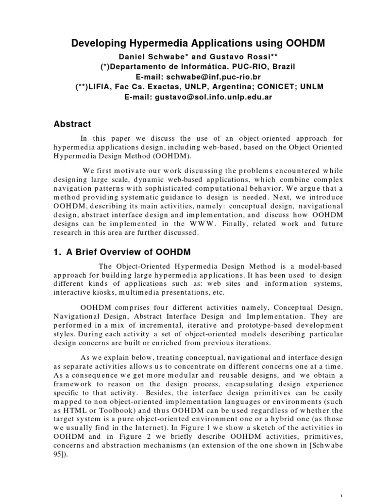 Developing Hypermedia Applications Using OOHDM | PDF | Class (Computer Programming) | Databases