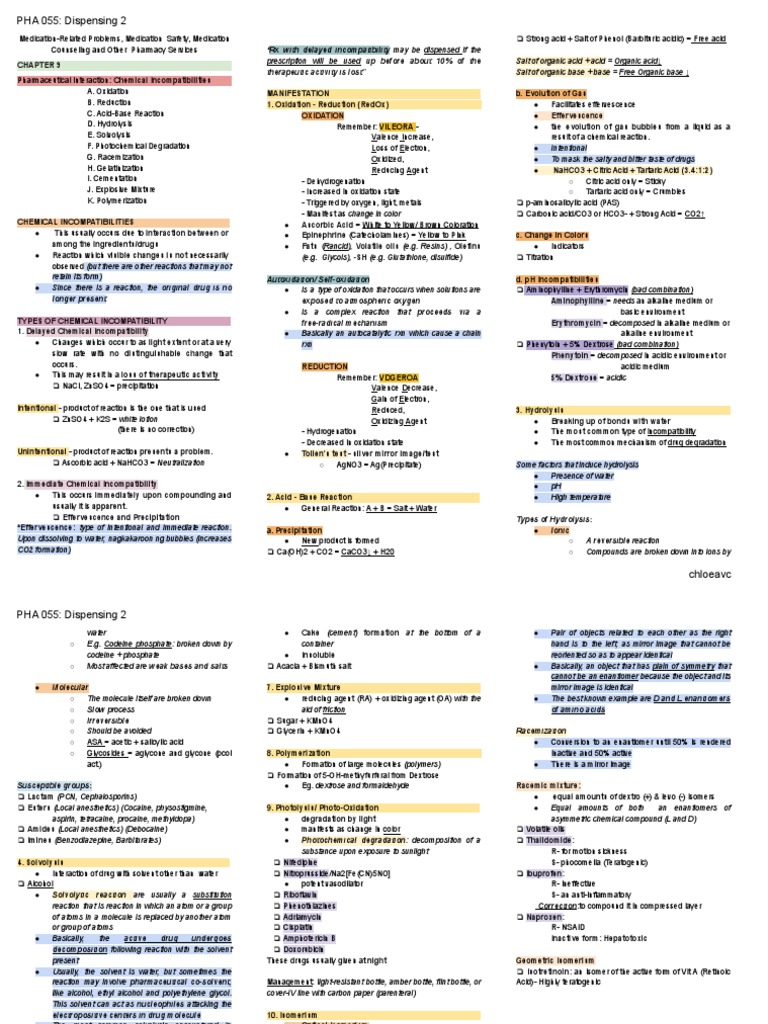 Dispensing 2 P3 | PDF | Redox | Chemical Reactions