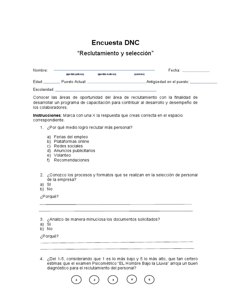 Encuesta DNC | PDF | Reclutamiento