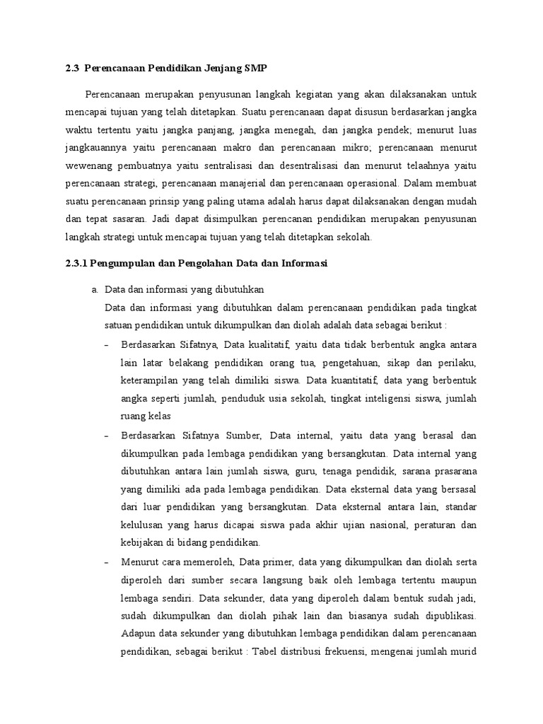 Dea - Perencanaan Pendidikan Jenjang SMP | PDF | Komputer