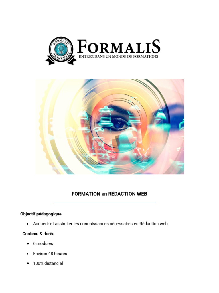 Programme Redaction-Web FORMALIS | PDF | Internet | Internet et Web
