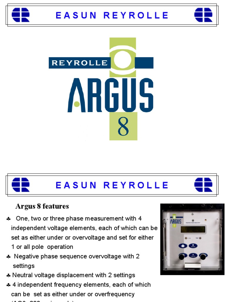 Argus 8 Relay Features Overview | PDF | Relay | Phase (Waves)