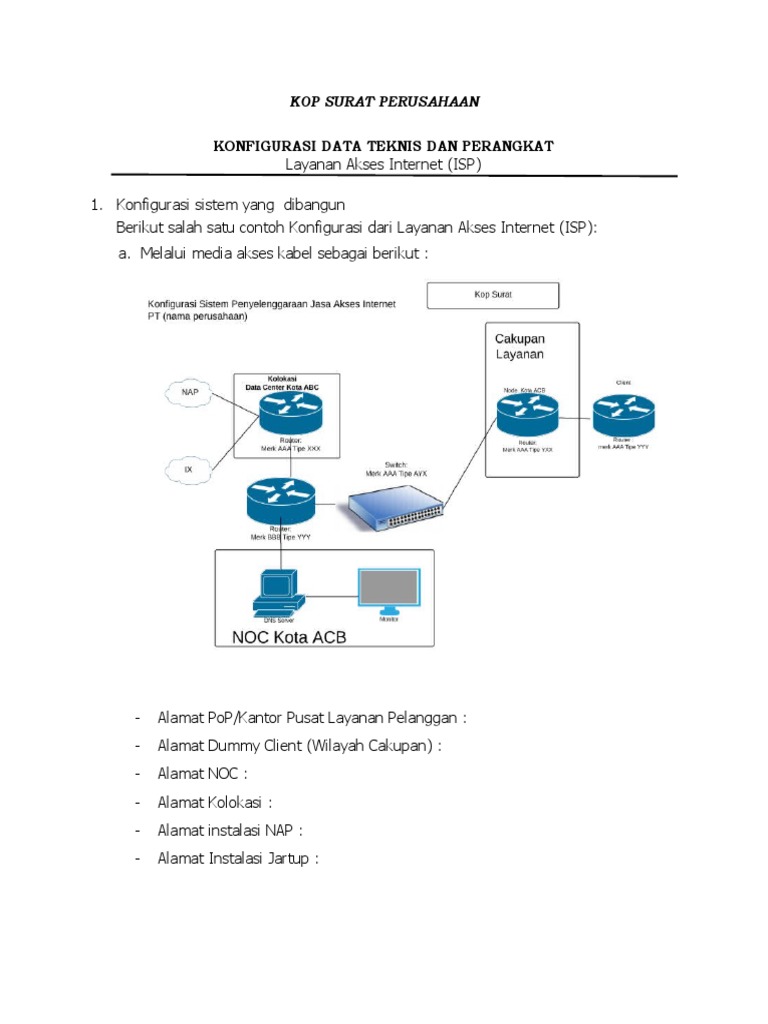 Konfigurasi Data Teknis Dan Perangkat (ISP) | PDF | Bisnis
