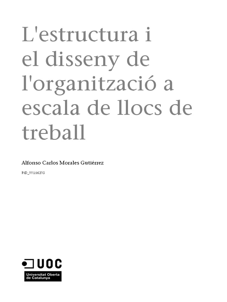 MÓDUL 2 - L'estructura I El Disseny de L'organització A Escala de Llocs de Treball | PDF