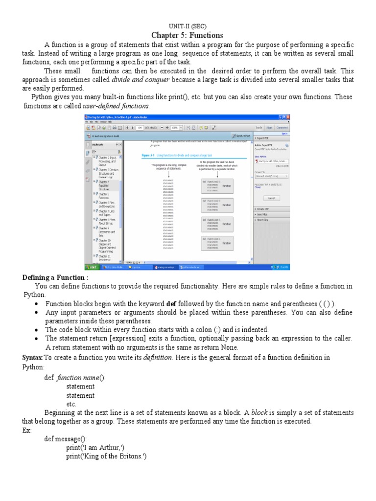 Functions Files Notes Python Pdf Subroutine Parameter Computer Programming 0249