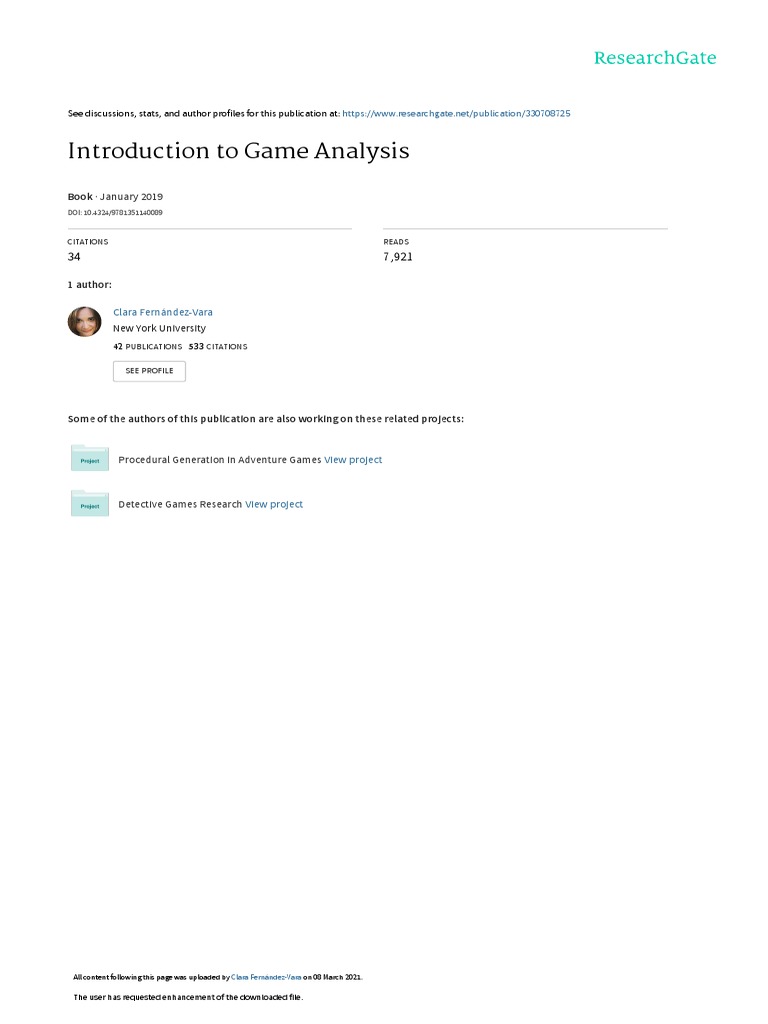 Introduction To Game Analysis | PDF | Video Games | Analysis