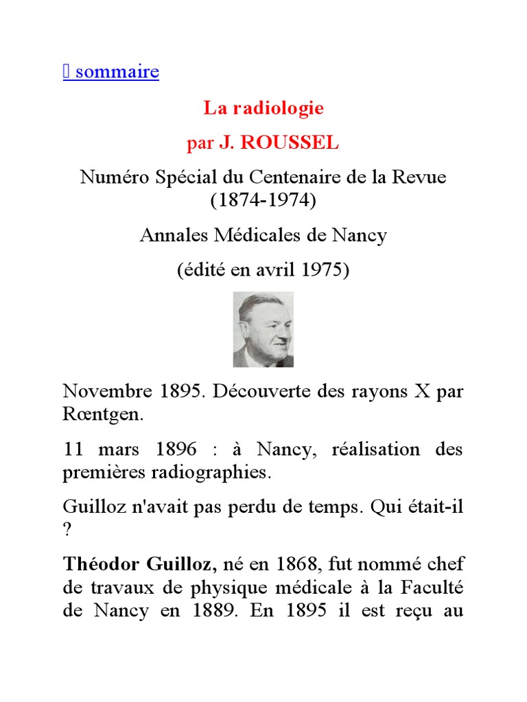 La Radiologie J Roussel | PDF | Radiologie | Radiographie
