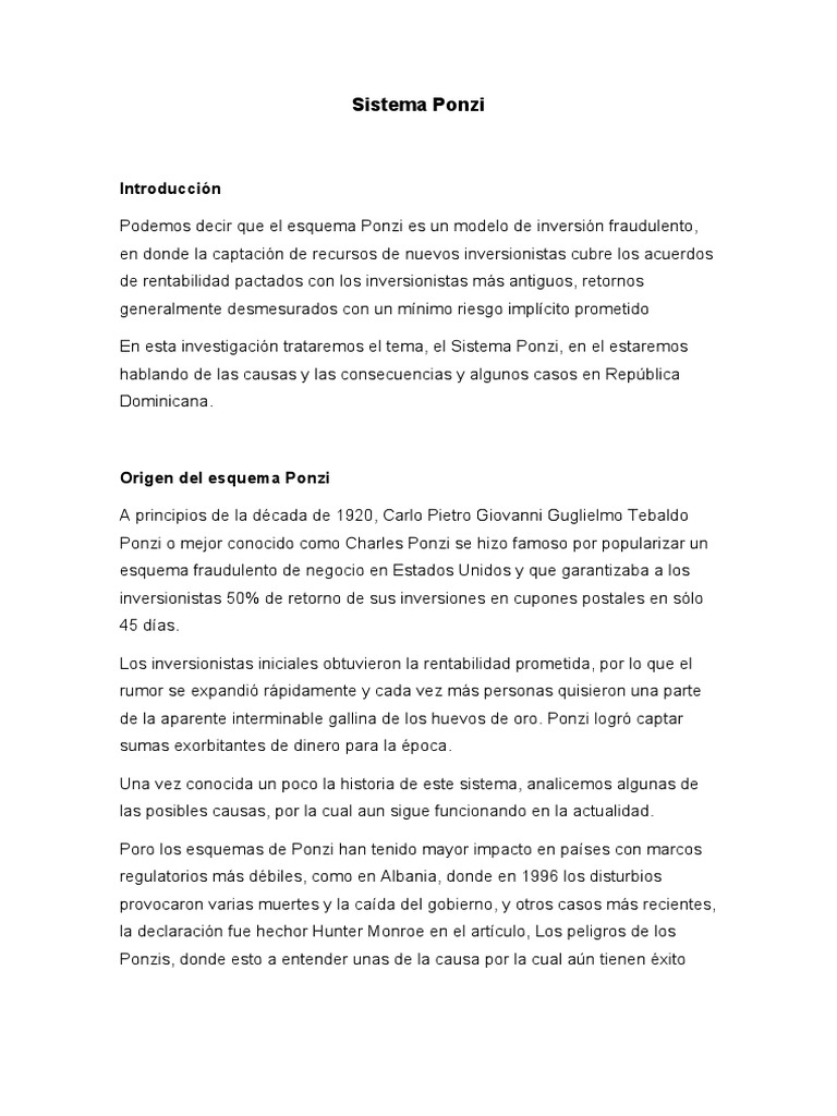 Sistema Ponzi | PDF | Esquema Ponzi | Economias