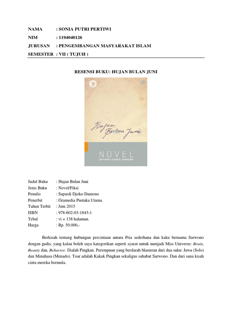 Resensi Hujan Bulan Juni | PDF