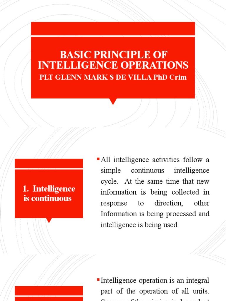 Basic Principle of Intelligence Operations | PDF | Intelligence | Cognition